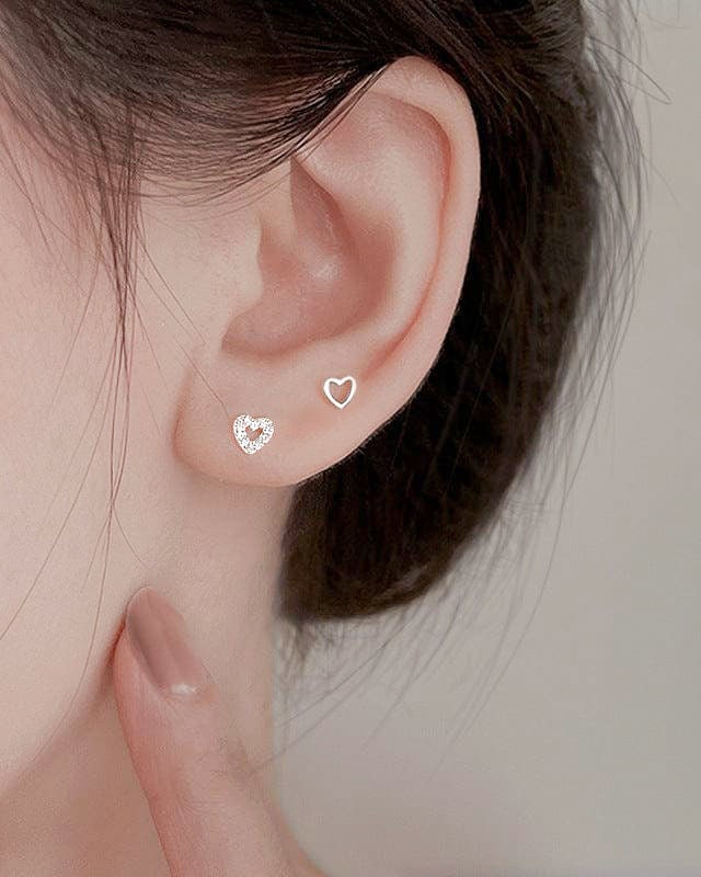 3 Heart Mini Stud Earring Set Cute Dainty Heart Earrings - Etsy