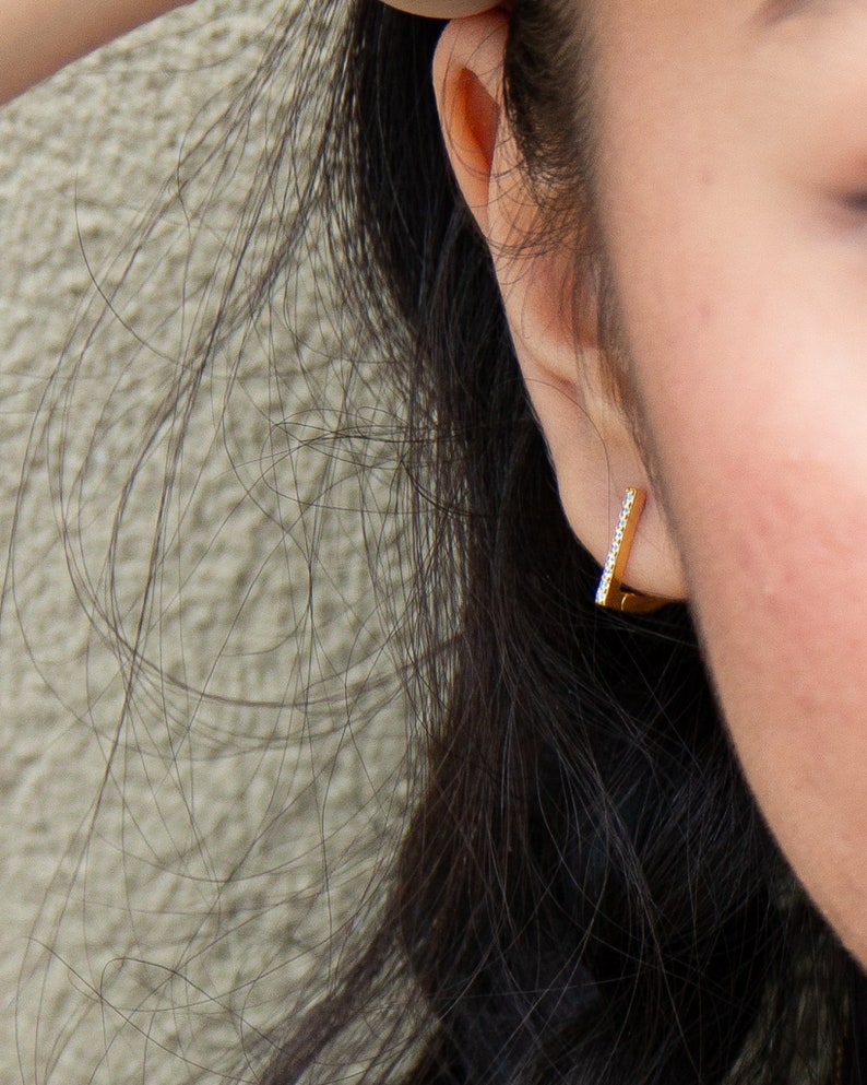 N O L O d Flat Huggie Hoop Earrings Flat Back D - Etsy
