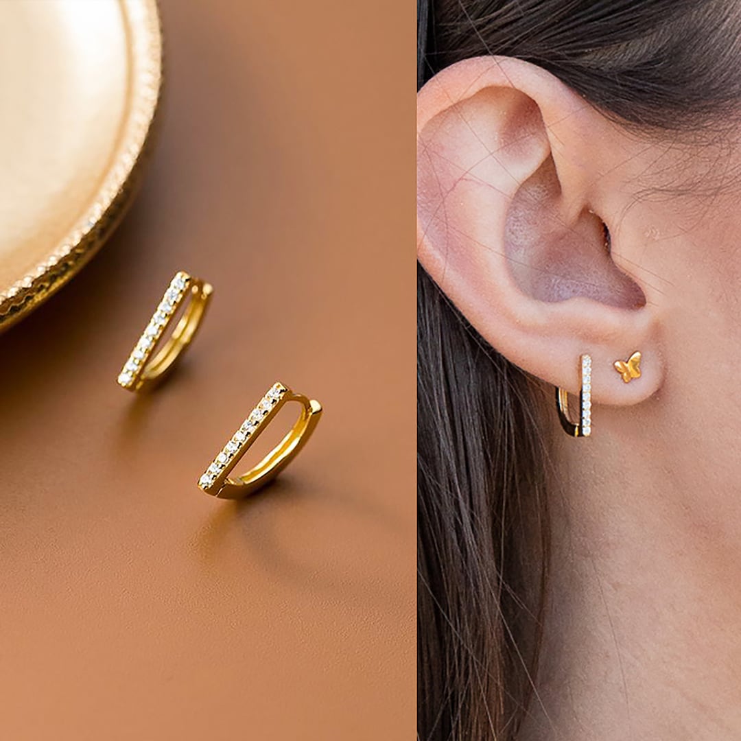 N O L O d Flat Huggie Hoop Earrings Flat Back D - Etsy