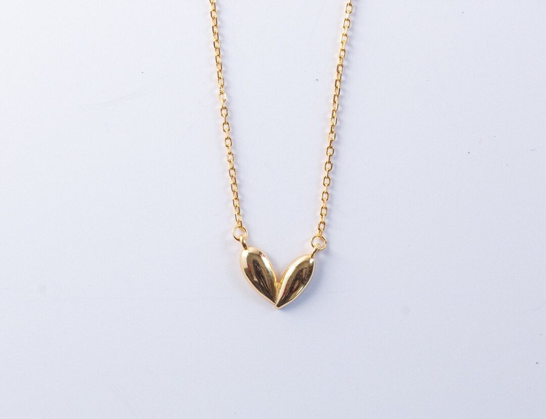 Asymmetrical Heart Necklace, Angular Heart Necklace, Cute Heart ...