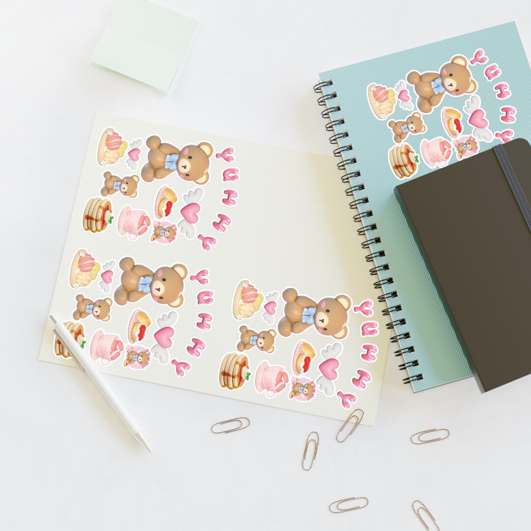 Kawaii Y2k, 3d Stickers, Pastry Yummy Bear, Sticker Sheet, Die-cut - Etsy