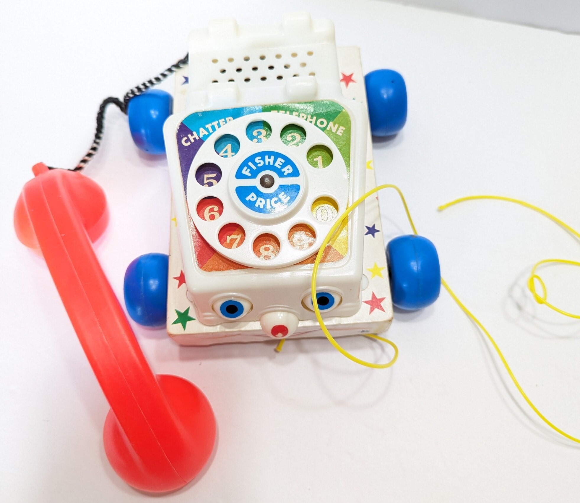 Vintage Fisher Price Chatter Telephone Pull Toy. Dial and Eyes Work as ...