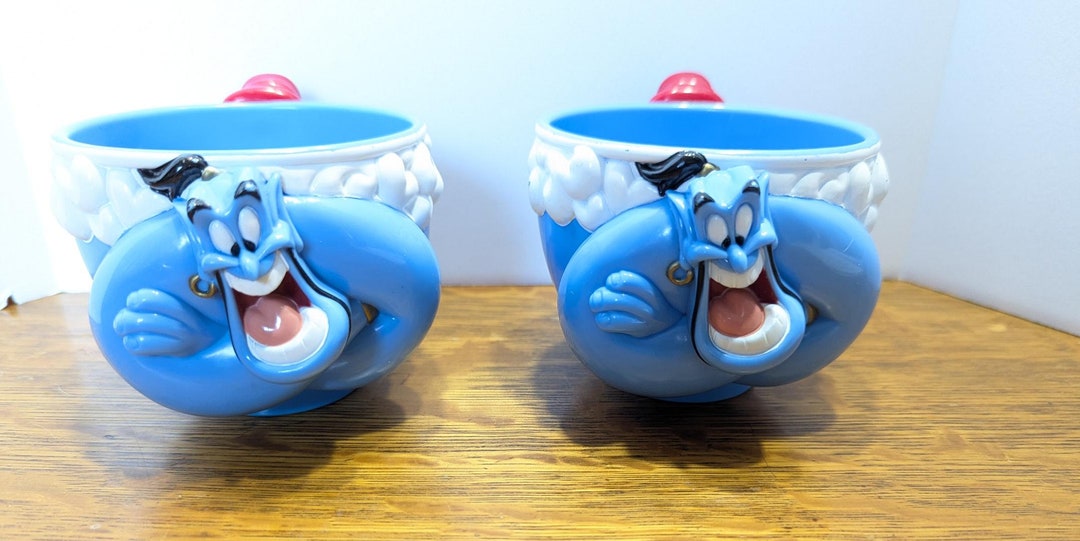 Vintage, Set of 2, Disney Aladdin 3D Mugs, Plastic. Manufactured ...