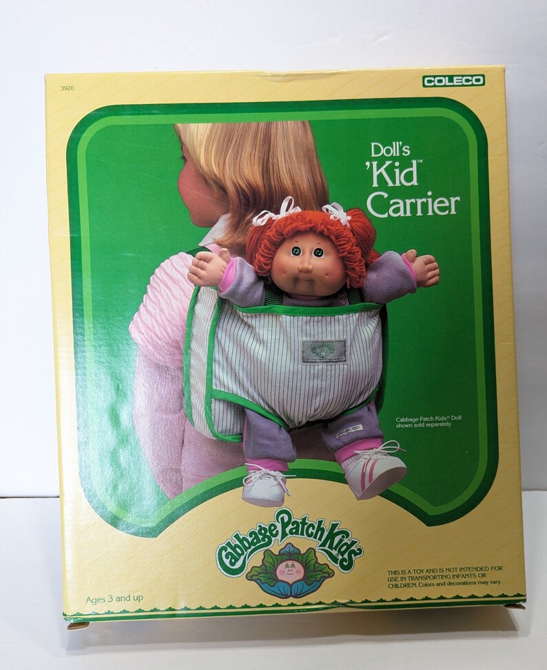 Vintage Cabbage Patch Kids Doll's Kid Carrier by Coleco #3920, Original ...
