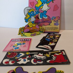 Vintage Smurfette Colorforms Dress Up. Original Box With Various ...