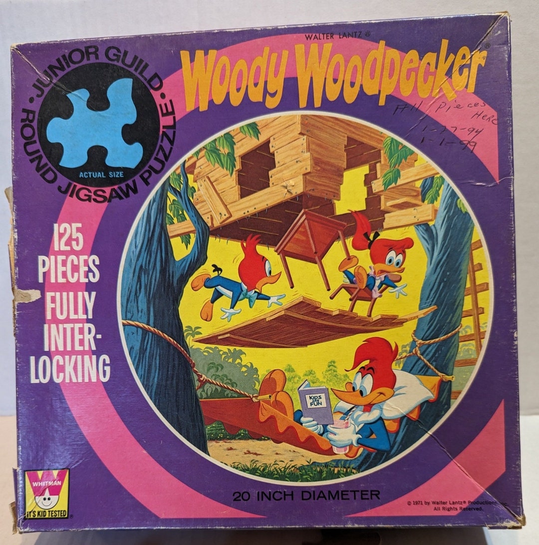 Vintage Whitman Woody Woodpecker 20" Circle Jr Jigsaw Puzzle. All 125 ...