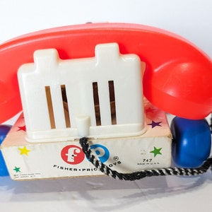 Vintage Fisher Price Chatter Telephone Pull Toy. Dial and Eyes Work as ...