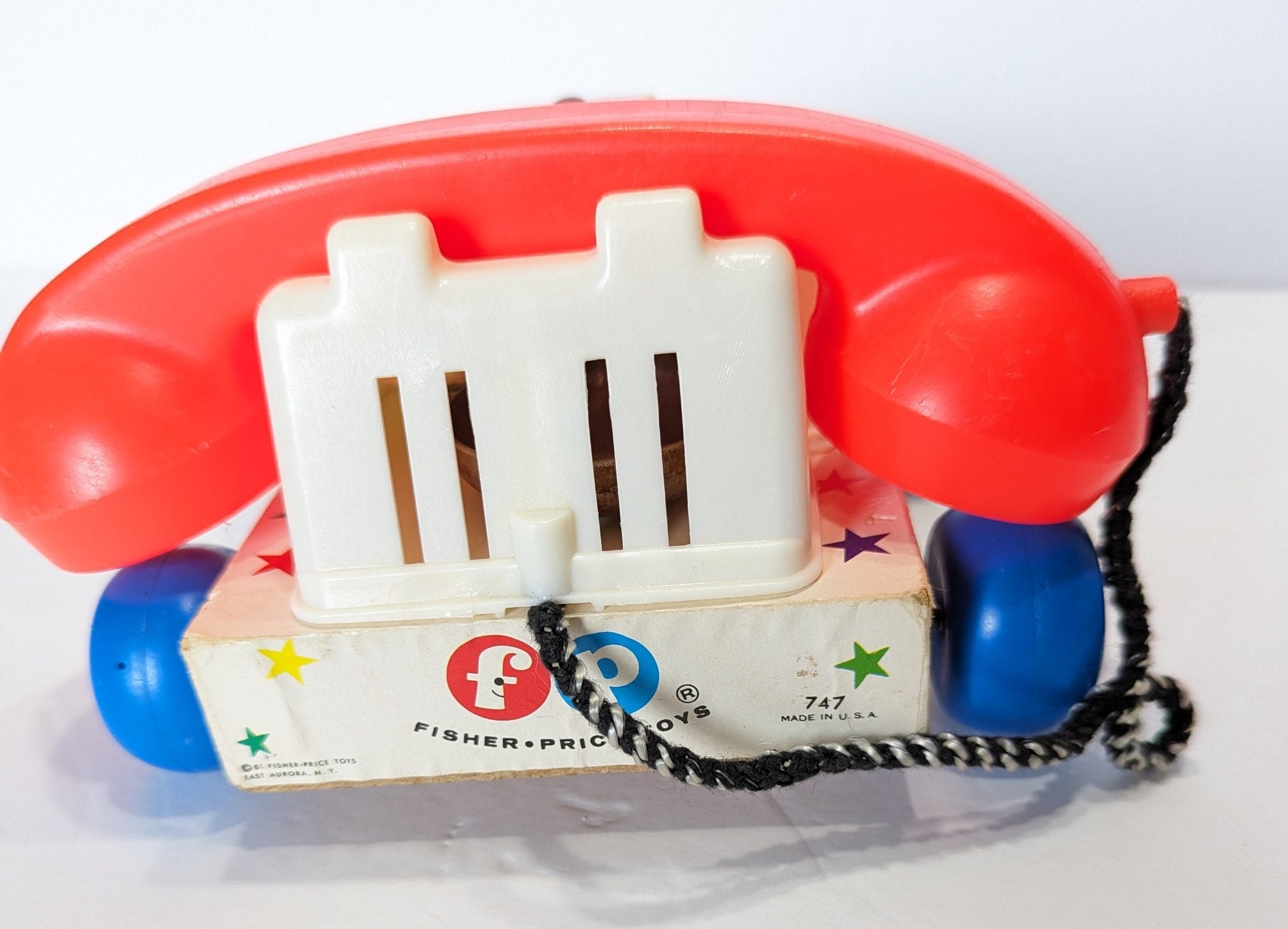Vintage Fisher Price Chatter Telephone Pull Toy. Dial and Eyes Work as ...