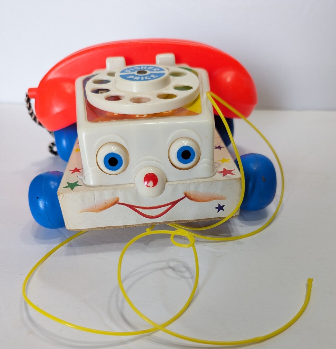 Vintage Fisher Price Chatter Telephone Pull Toy. Dial and Eyes Work as ...
