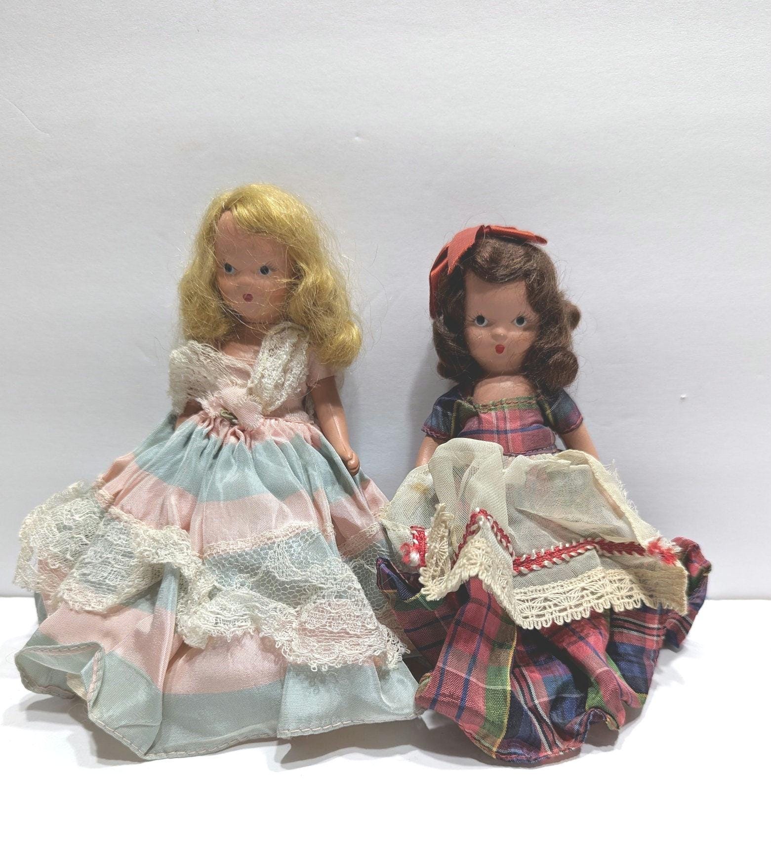 Vintage and Early Nancy Ann Story Book Dolls, Set of 2. 5" Bisque, With ...