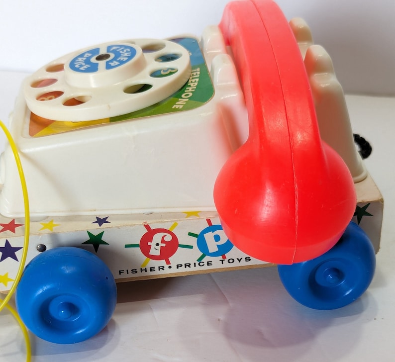 Vintage Fisher Price Chatter Telephone Pull Toy. Dial and Eyes Work as ...