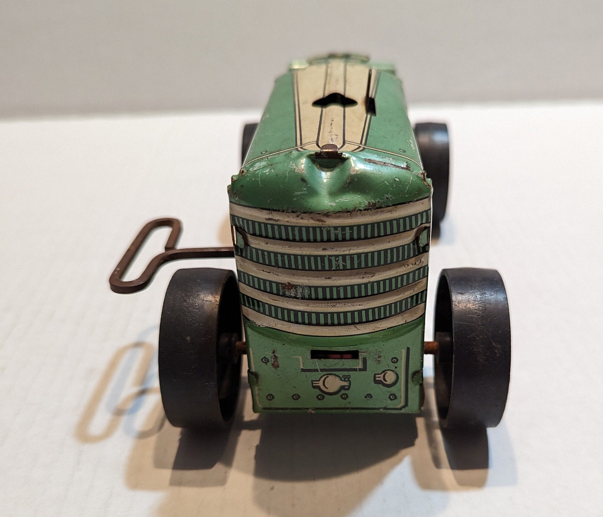 Vintage Marx 8.5 Wind up Tractor Tin Litho Toy. Missing Driver and ...