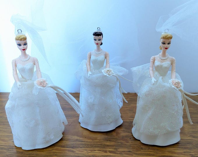 Vtg Hallmark Mattel Barbie Wedding Day Ornaments Replicating 1959-1962 ...