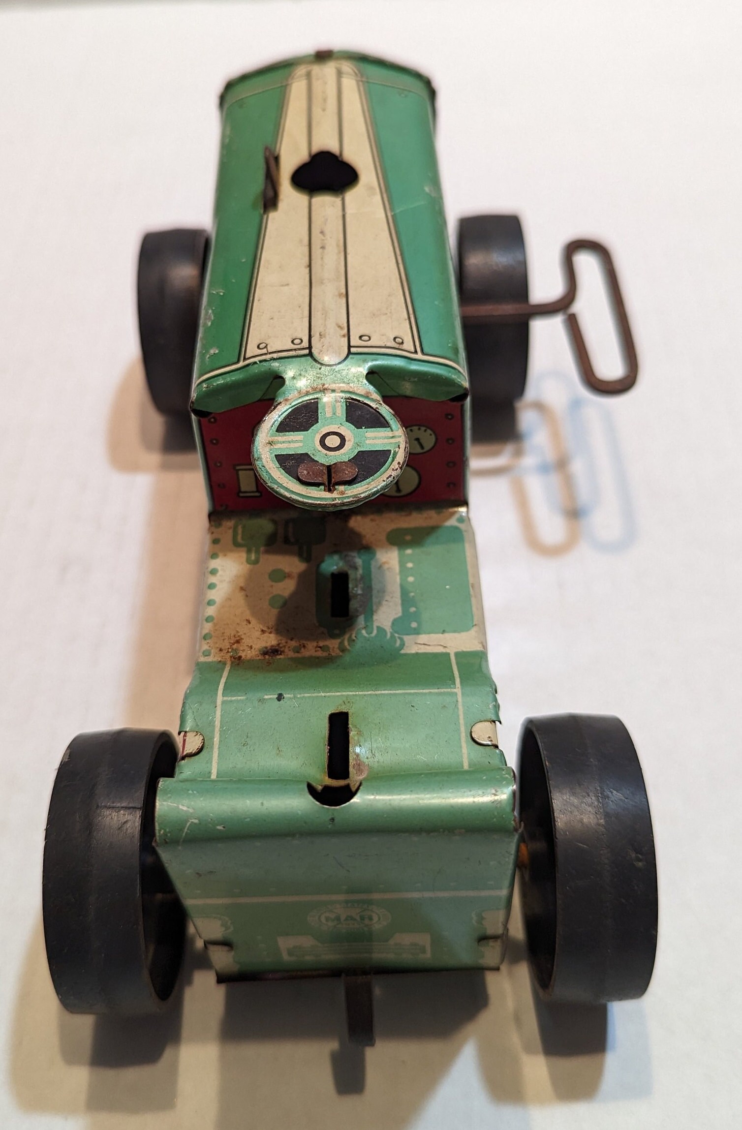 Vintage Marx 8.5 Wind up Tractor Tin Litho Toy. Missing Driver and ...