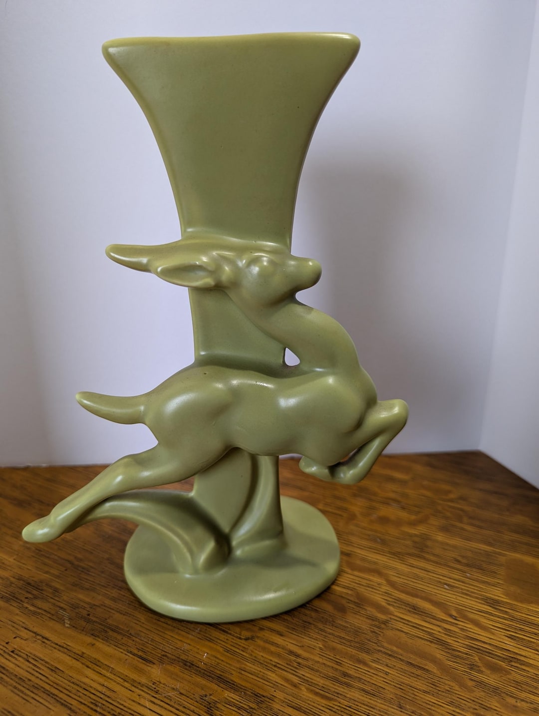 Vintage Haeger Pottery Chartreuse Green Leaping Gazelle/deer, Small ...