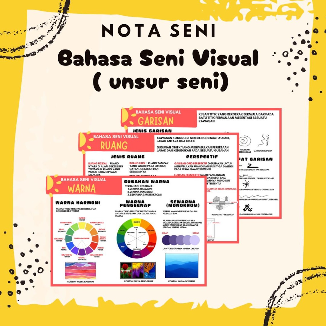 Nota Psv Bahasa Seni Visual ( Unsur Seni ) PDF - Etsy