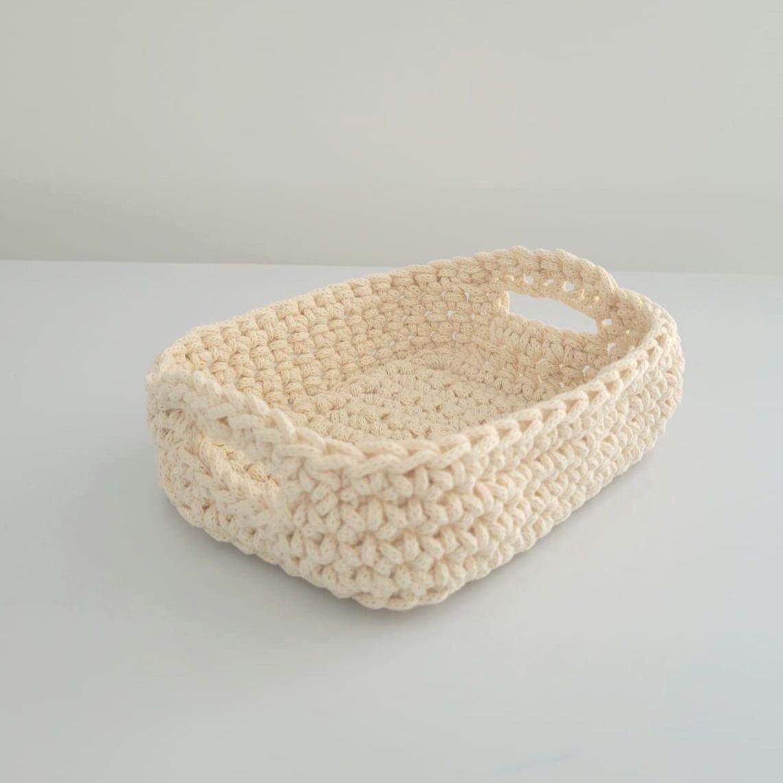 Basket Tray Crochet Pattern Simple Beginner Easy Gift Idea Tutorial ...