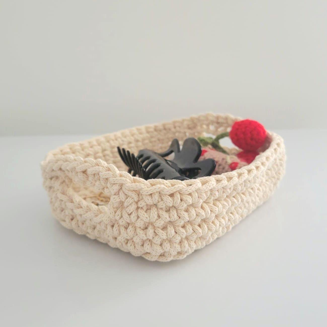 Basket Tray Crochet Pattern Simple Beginner Easy Gift Idea Tutorial ...