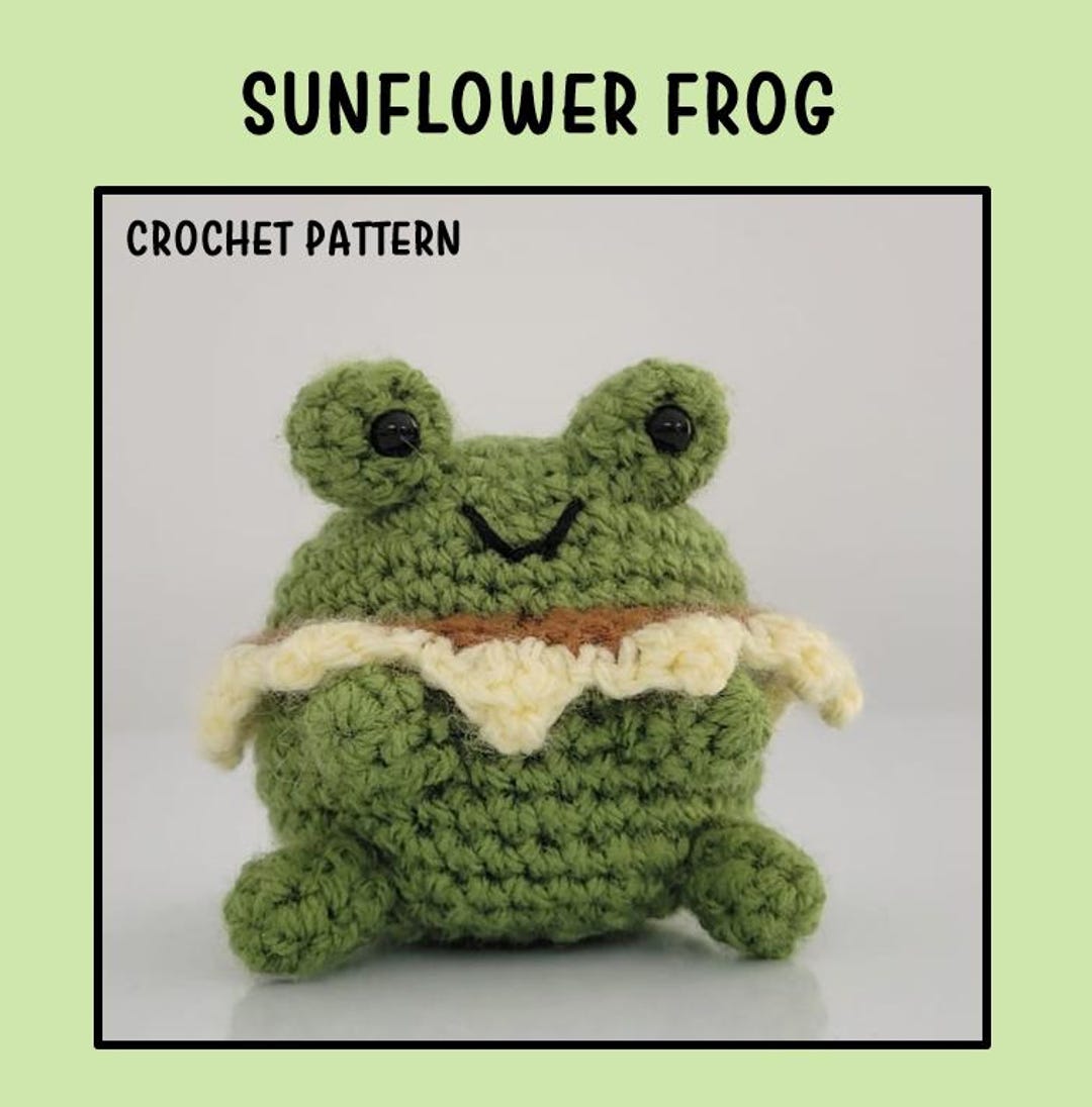 Sunflower Frog Crochet Pattern Easy Beginner Amigurumi Pattern Cute ...