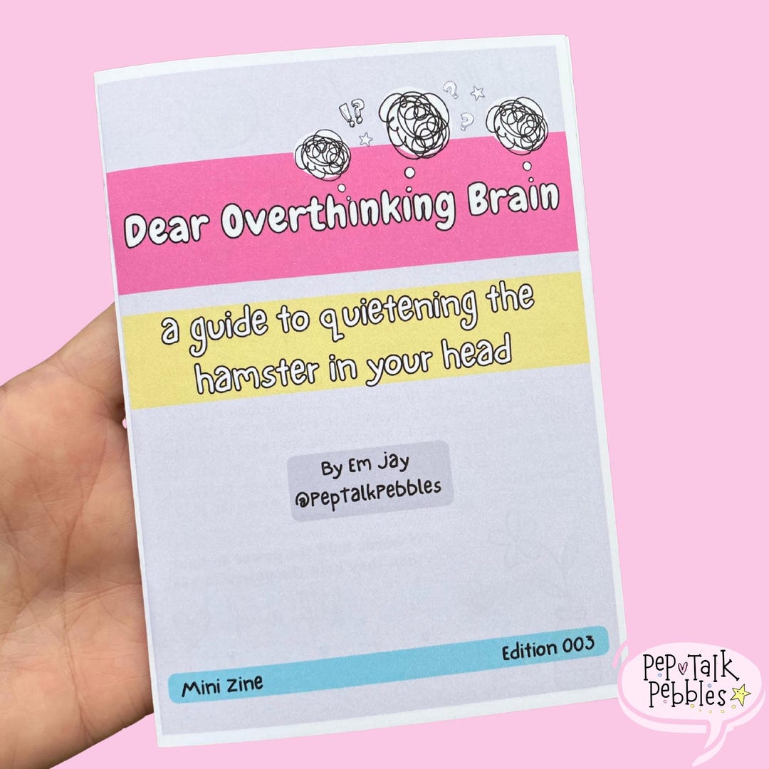 Dear Overthinking Brain Zine, Mental Health Tools, Self-help Pocket ...