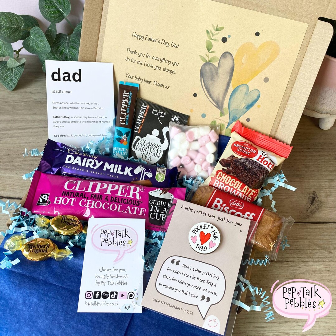 Personalized Father's Day Treat Box: Pocket Hug & Sweets - Etsy