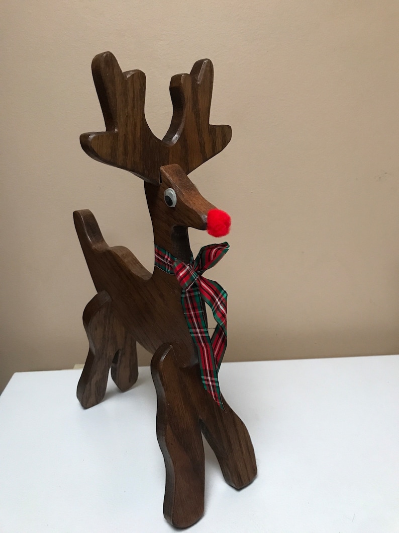 Rudolph Wooden Figurine - Etsy