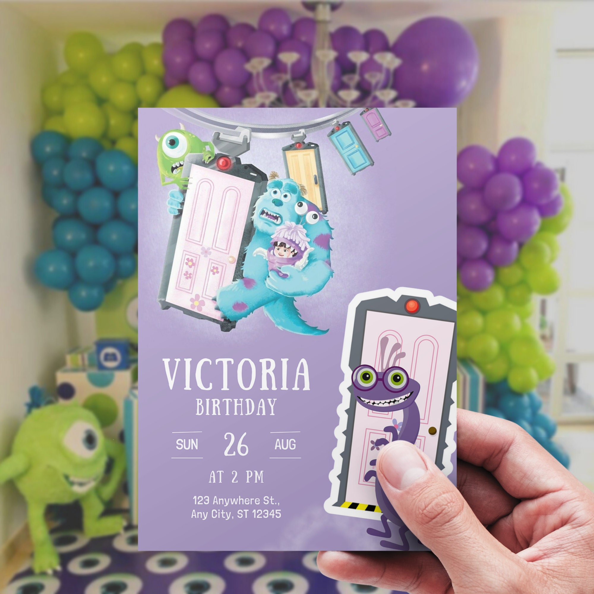 Monster INC Birthday Invitation for Kids Birthday Party Invite for Kids ...