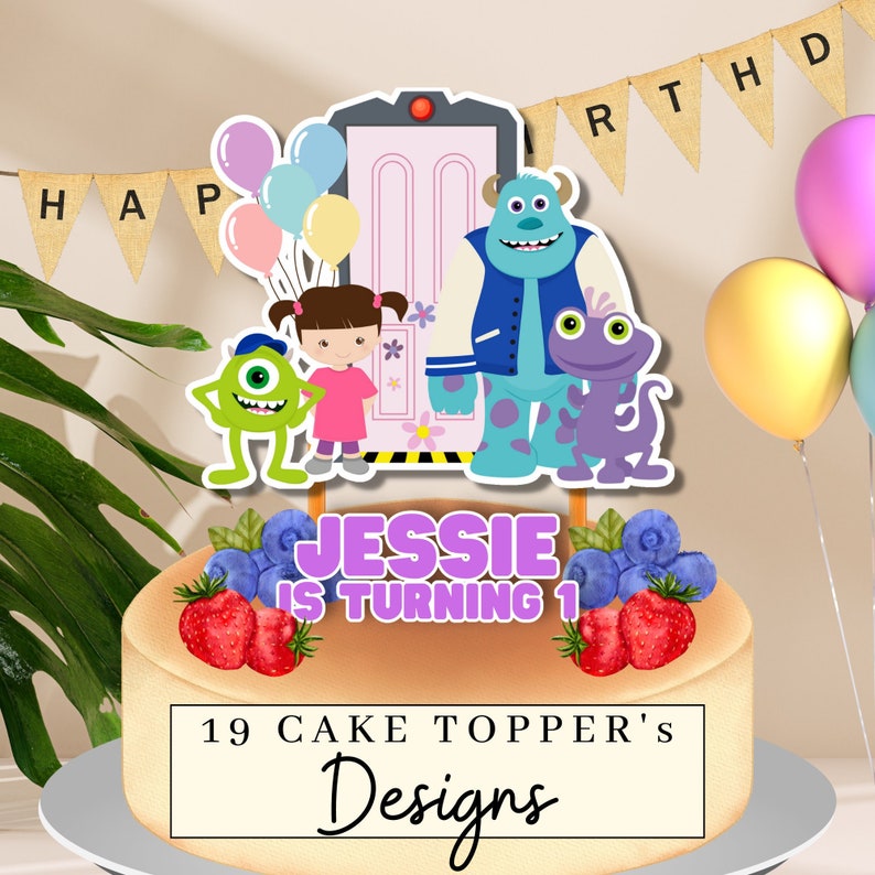 Monsters Inc Cake Topper, Printable Cake Topper, Personalized Birthday Party Cake Topper ...