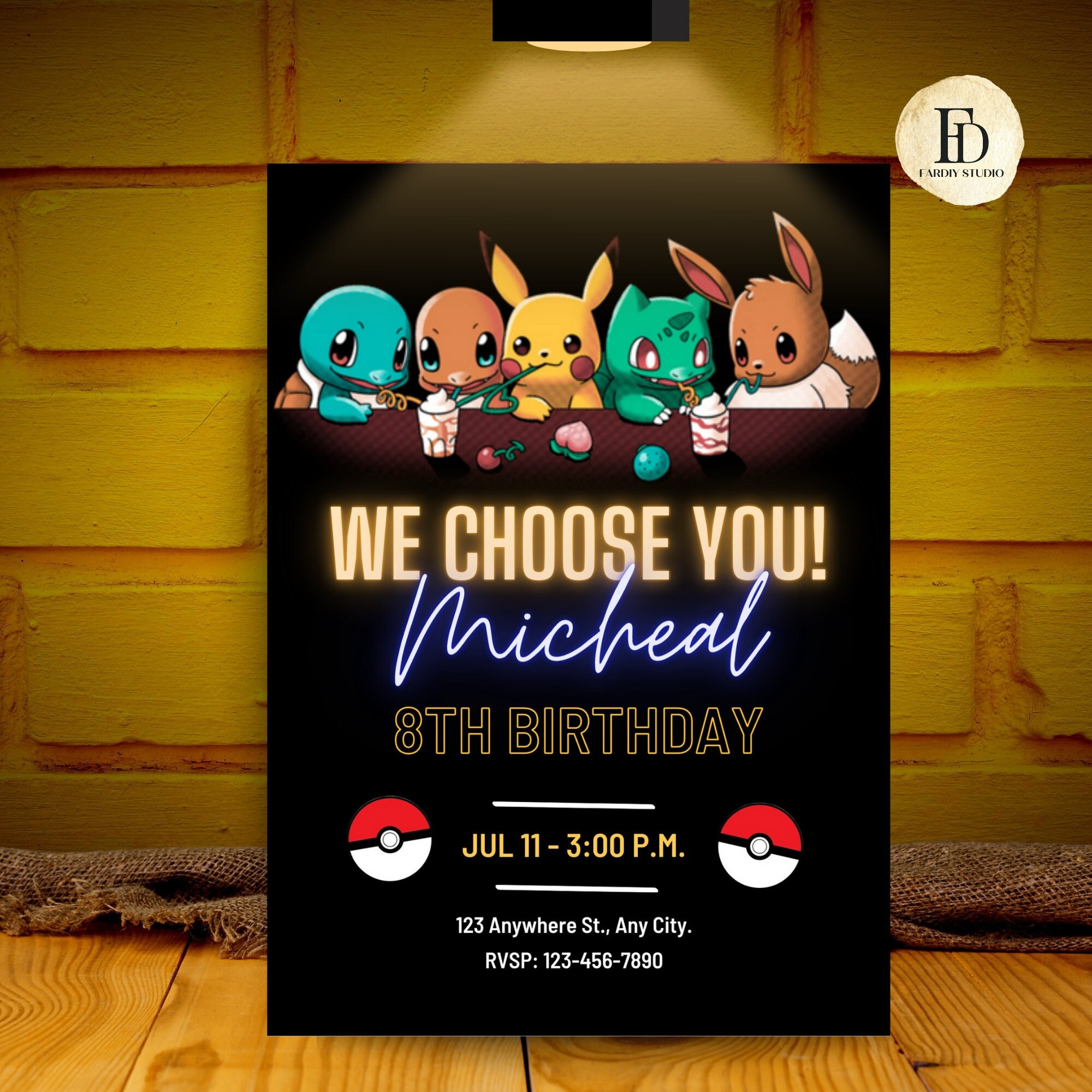 Invitación a fiesta POKEMON / Invitación de cumpleaños de Pokémon para ...