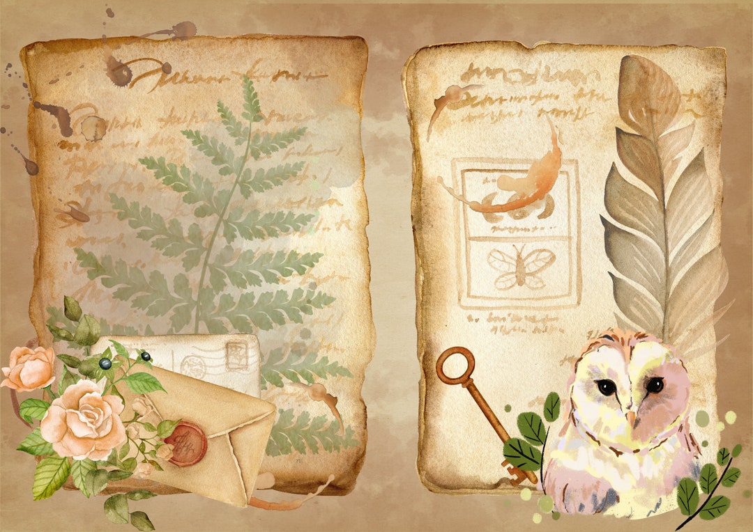 Vintage Design Journal Papers, Scrapbook Papers, Junk Journal Pages ...