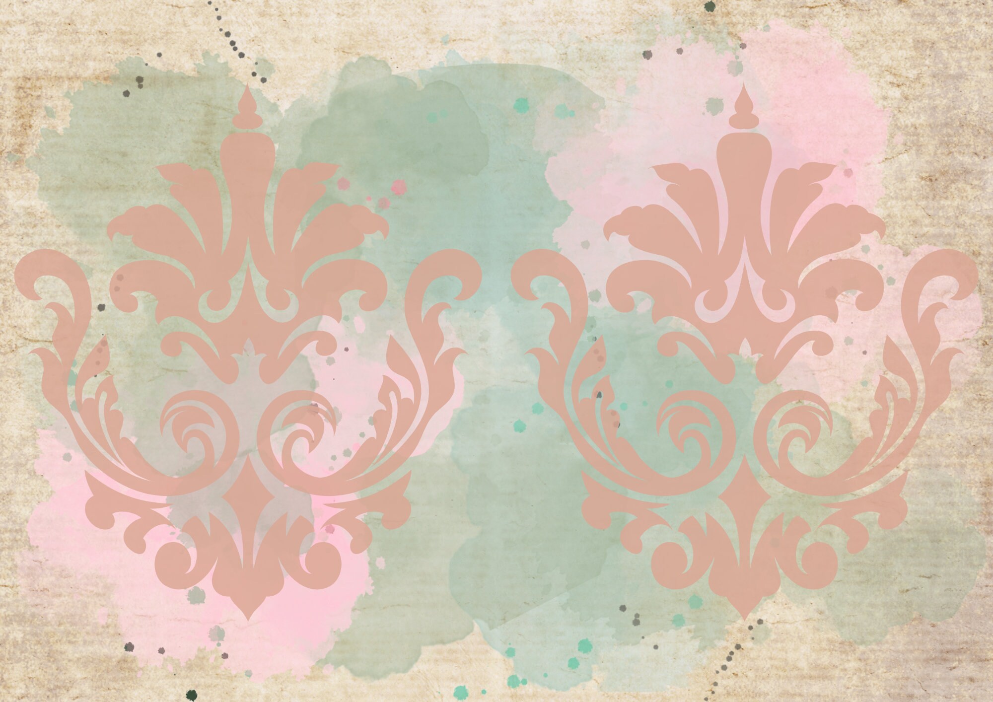 Damask Design Journal Papers, Scrapbook Papers, Junk Journal Pages ...