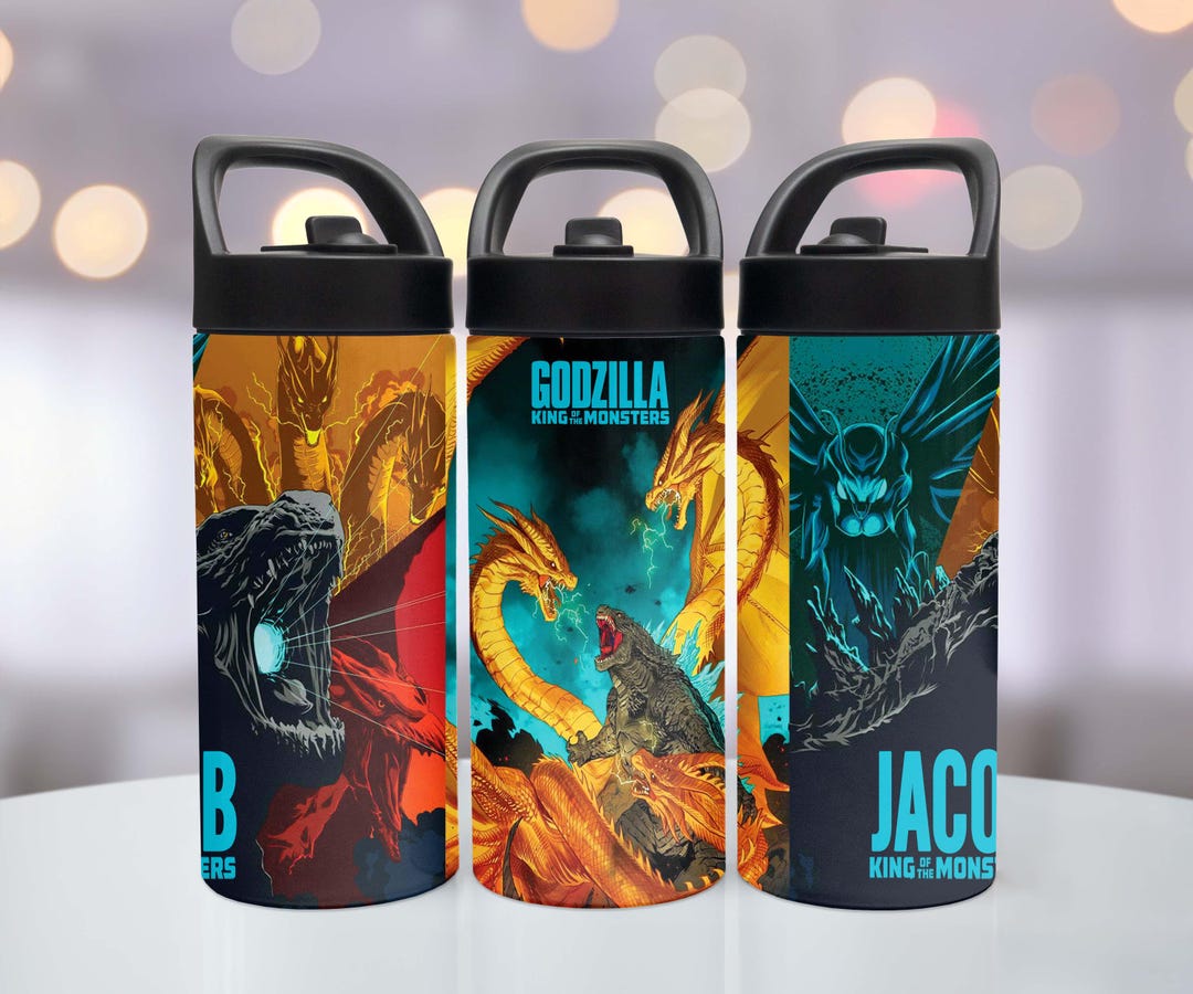 Godzilla Custom Kids Water Bottles 16oz, 20oz. Back to School, Gifts ...