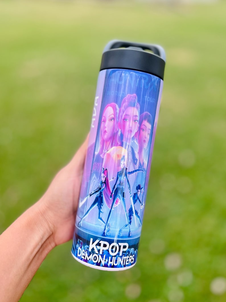 Personalized K-pop Demon Hunters Water Bottle, Stainless Steel, Back to ...