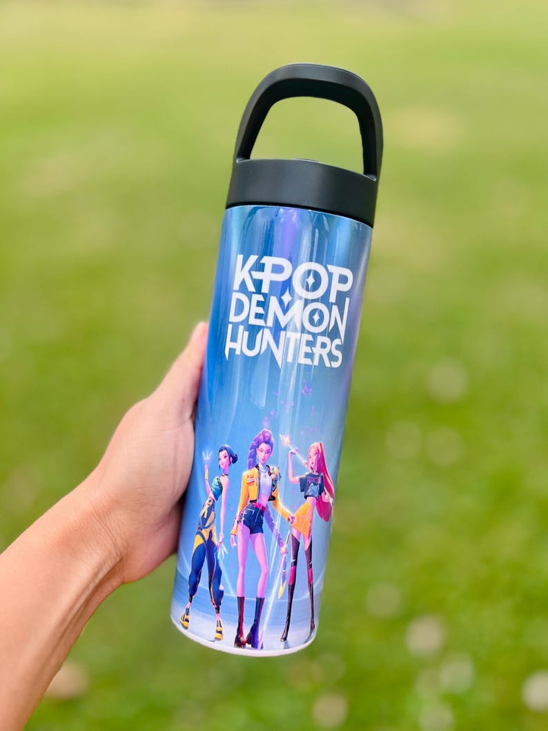 Personalized K-pop Demon Hunters Water Bottle, Stainless Steel, Back to ...
