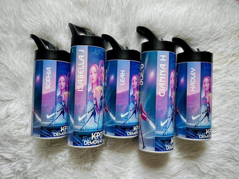 Personalized K-pop Demon Hunters Water Bottle, Stainless Steel, Back to ...