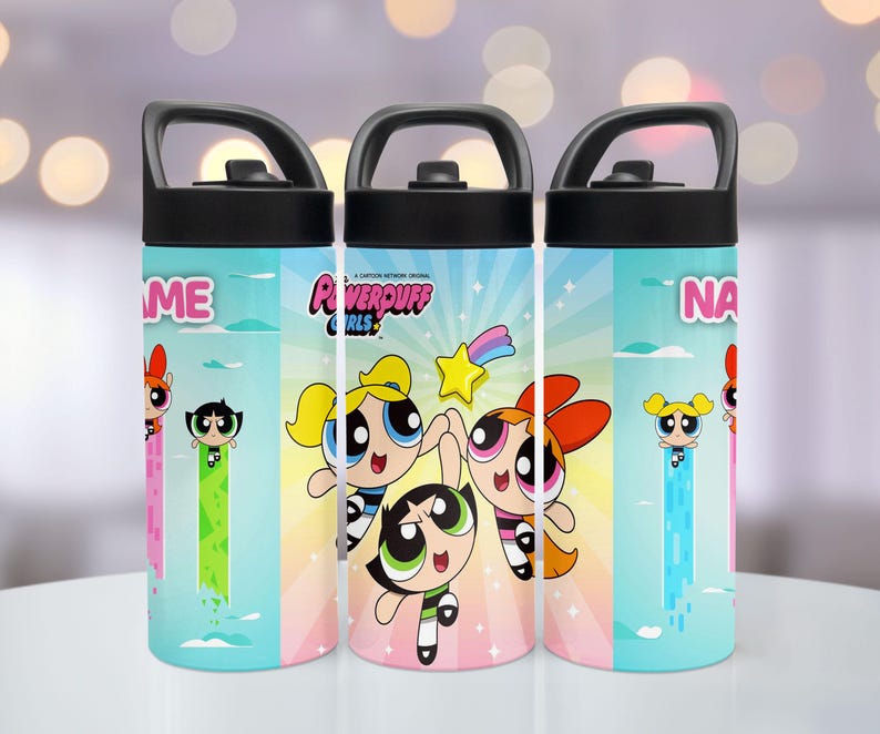 Power Girls Custom Kids Water Bottles 16oz, 20oz. for Girls and Boys ...
