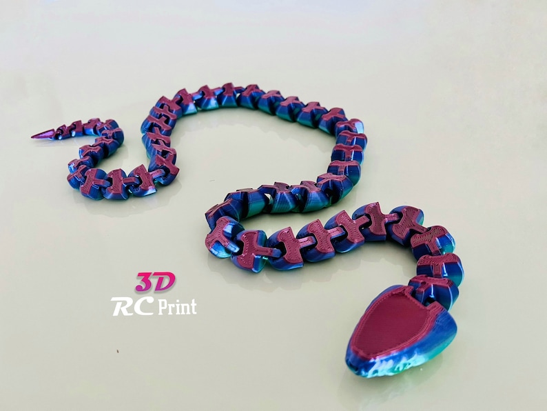 3D Printed Articulated Snake Fidget Toy - Etsy