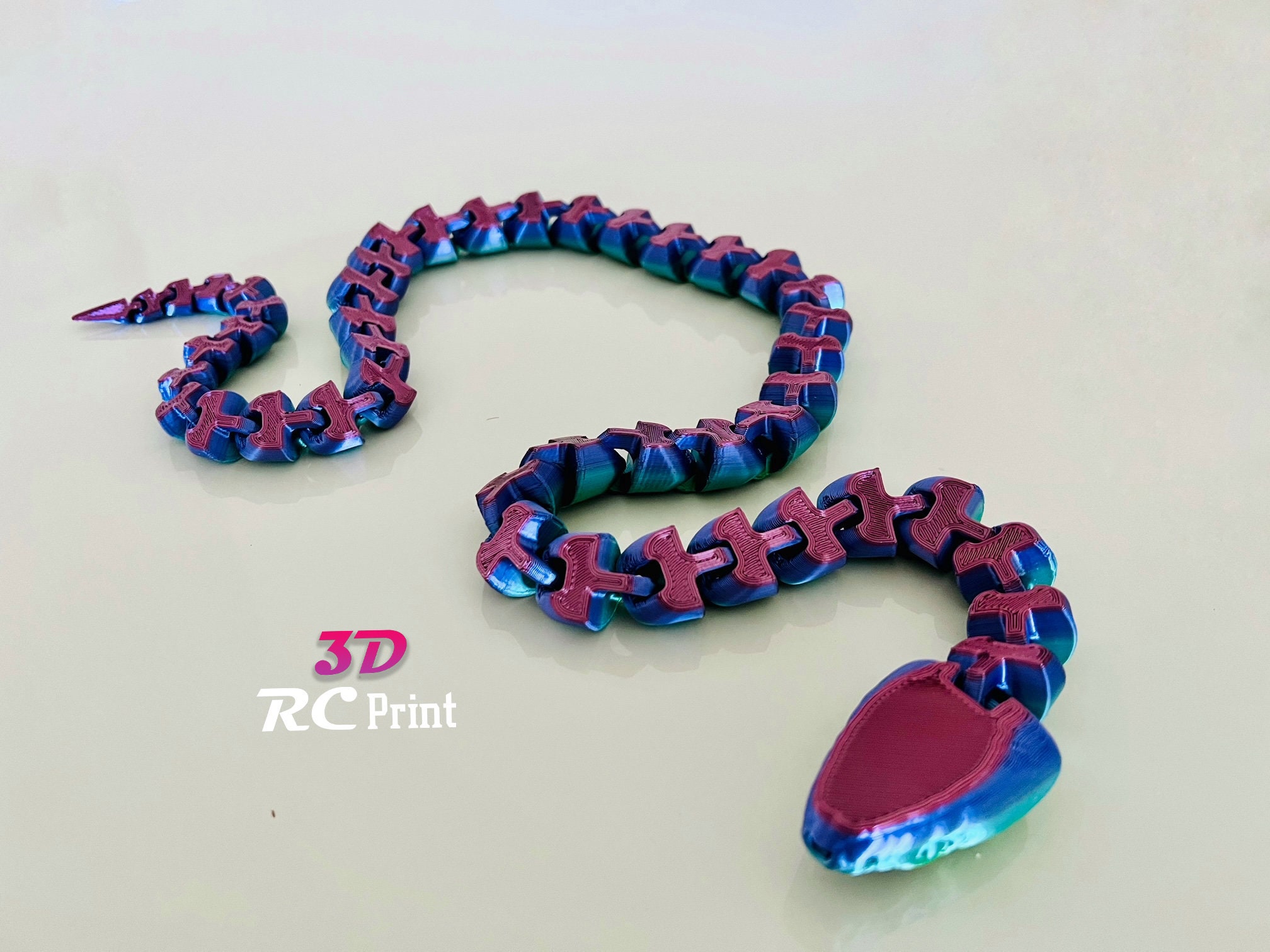 3D Printed Articulated Snake Fidget Toy - Etsy