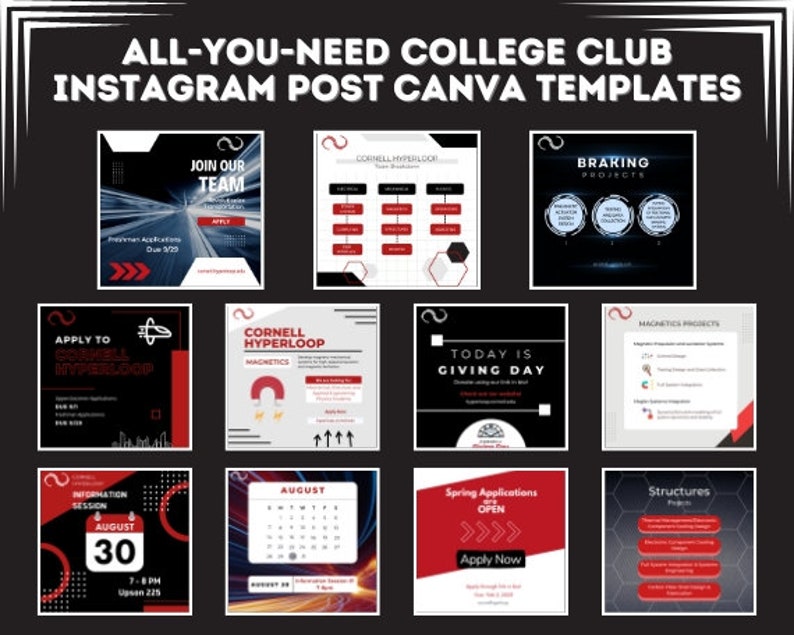 College Club Instagram Post Canva Templates - Etsy