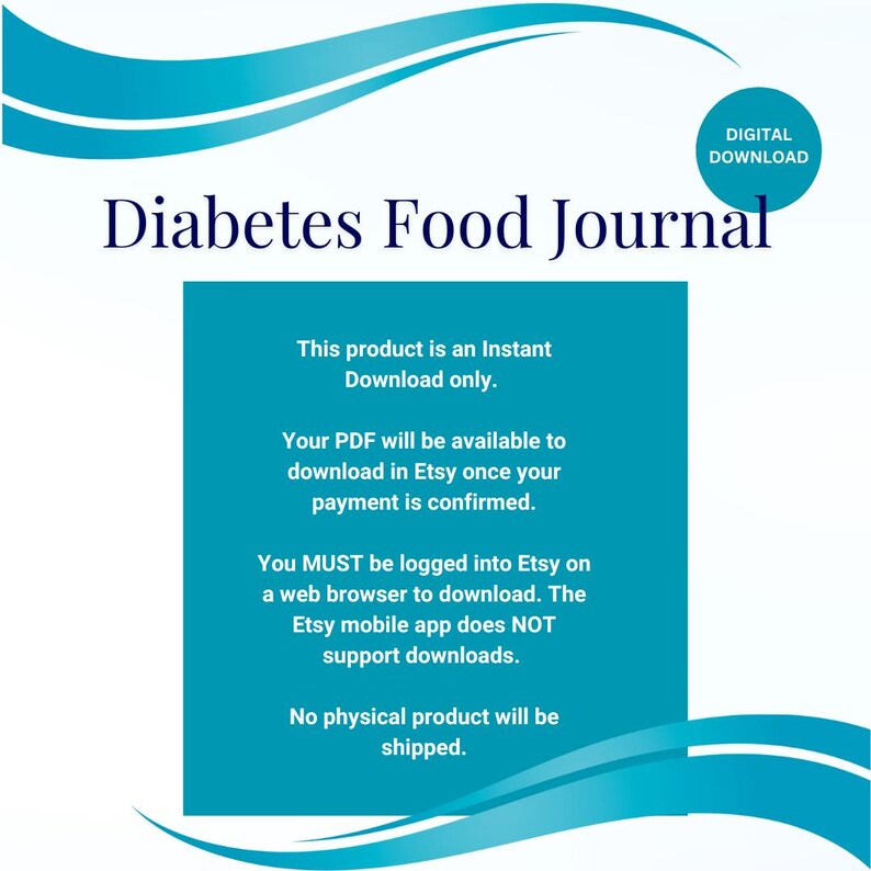 Diabetes Food Journal, Diabetes Food Log, Diabetes Food Tracker ...