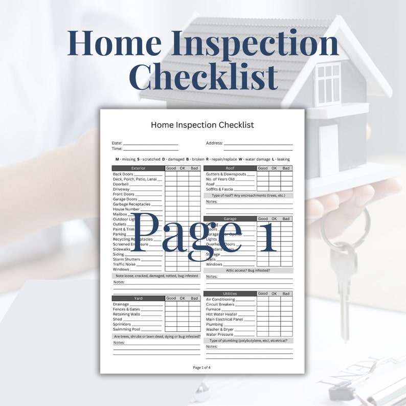 Home Inspection Checklist, Real Estate Agents, Investors (digital ...