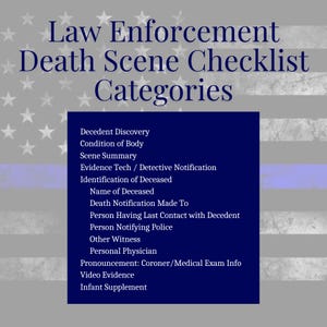 Law Enforcement Death Scene Checklist, Digital Download, Printable ...