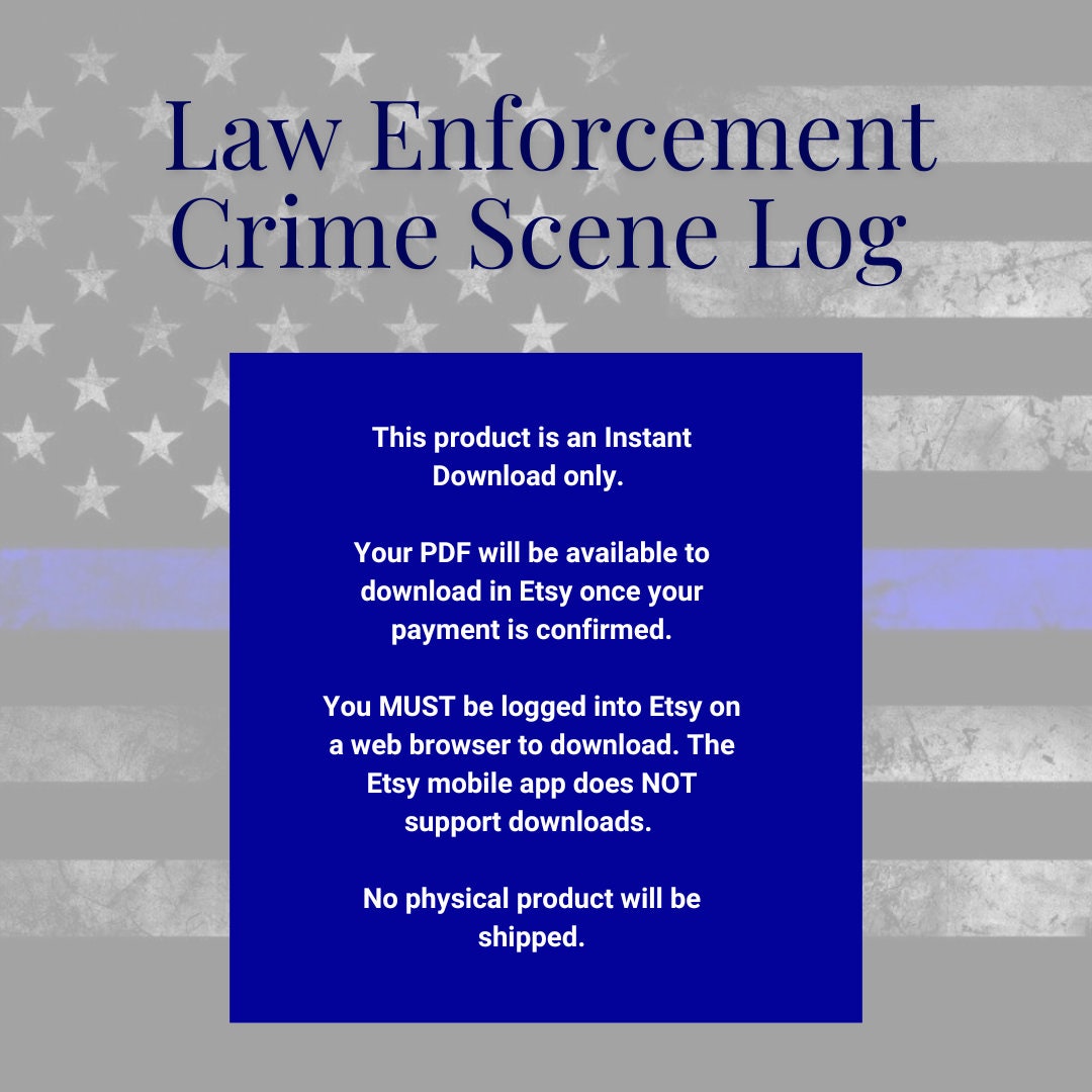 Law Enforcement Crime Scene Log, Law Enforcement Forms, Police Forms ...
