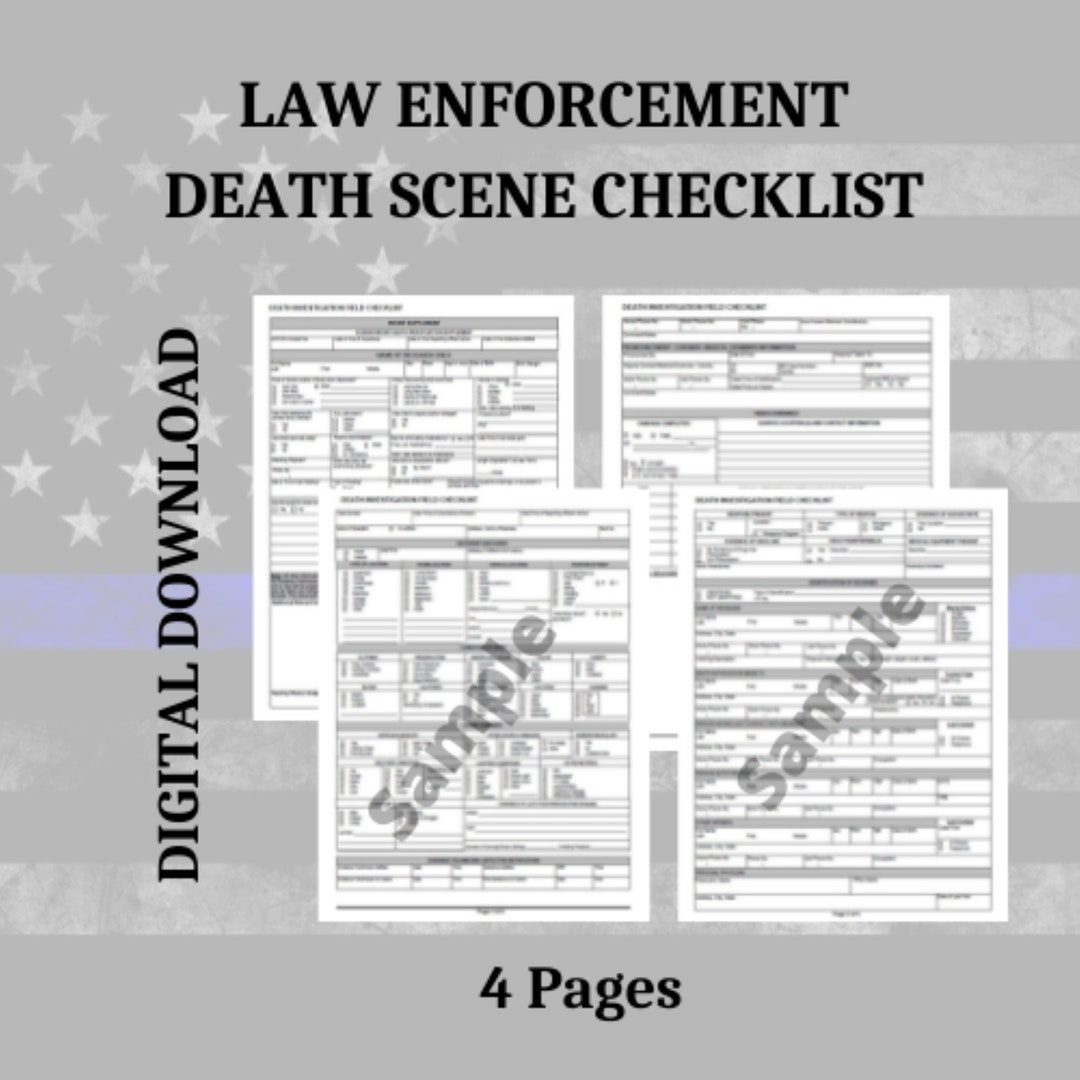 Law Enforcement Death Scene Checklist, Digital Download, Printable ...