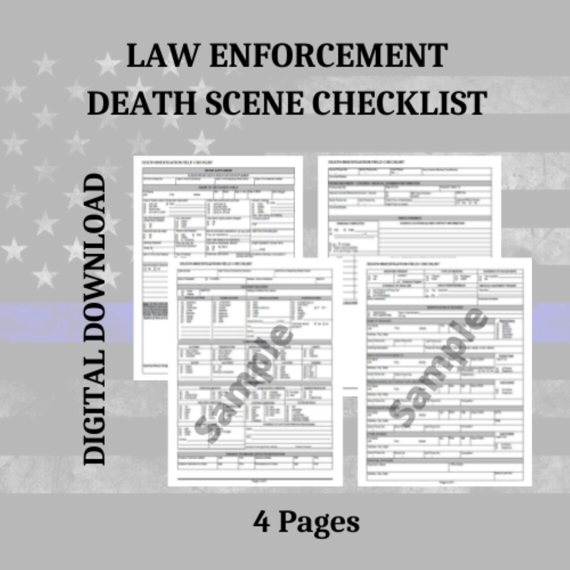 Law Enforcement Death Scene Checklist, Digital Download, Printable ...