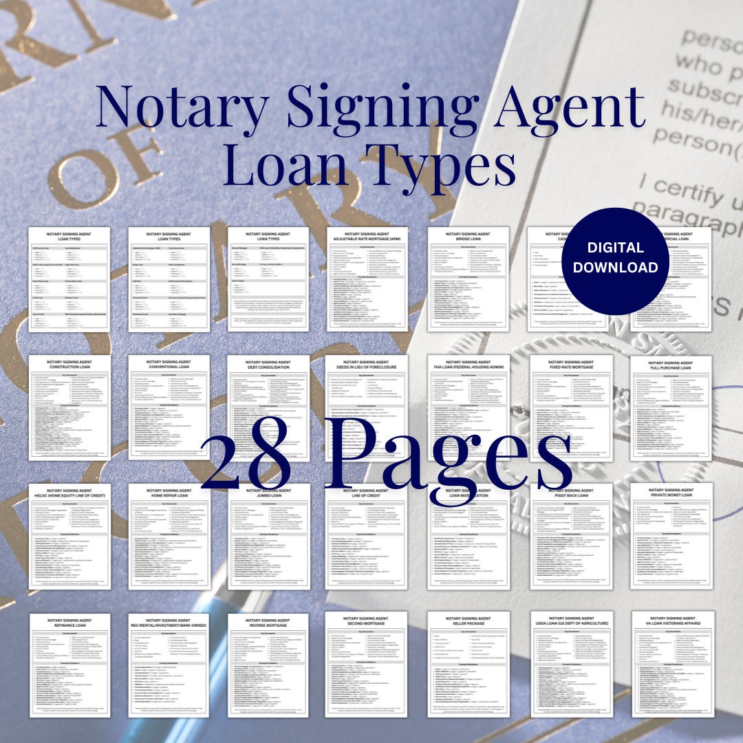 Notary Signing Agent Loan Types, Real Estate Closing Type, Closing Loan ...