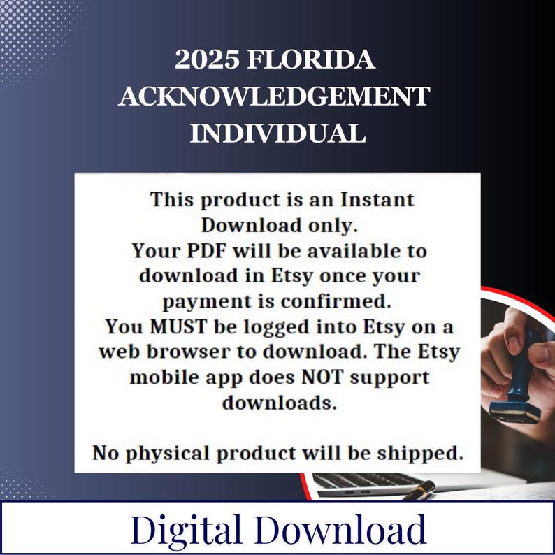 2025 Florida Acknowledgement - Individual Notary Certificates, Notary ...