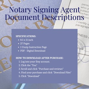 Notary Signing Agent Loan Document Descriptions, Loan Signing Agent ...