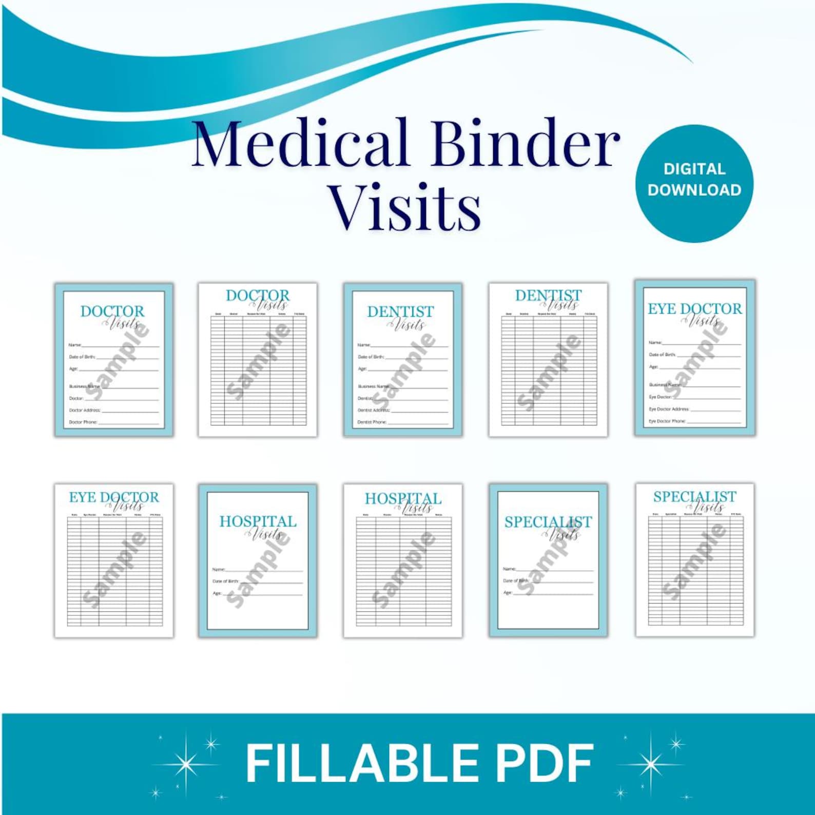 Medical Binder Fillable PDF, Medical Trackers, Medical Journals ...