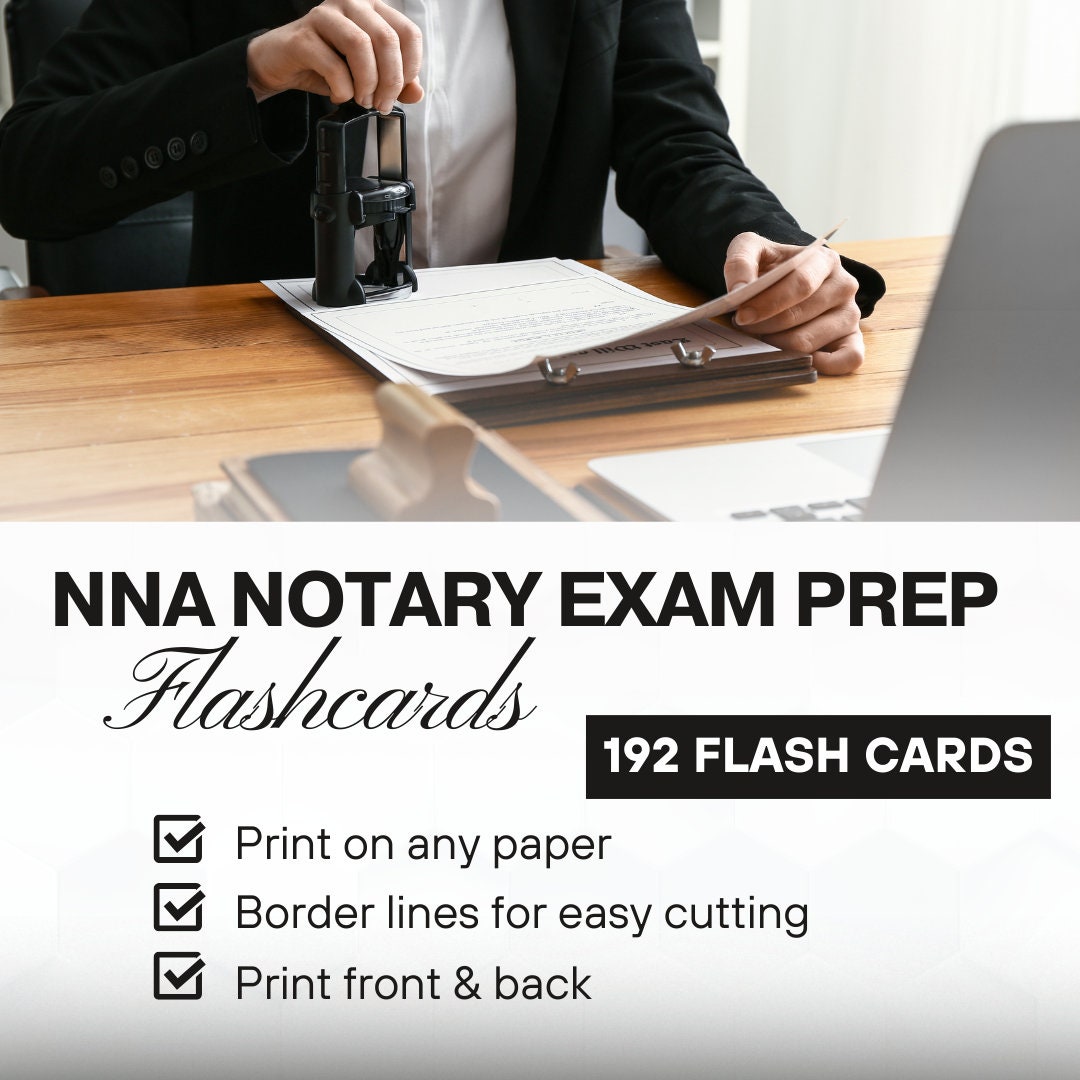 NNA Notary Loan Signing Exam Prep Flash Cards, Loan Signing Study Cards ...